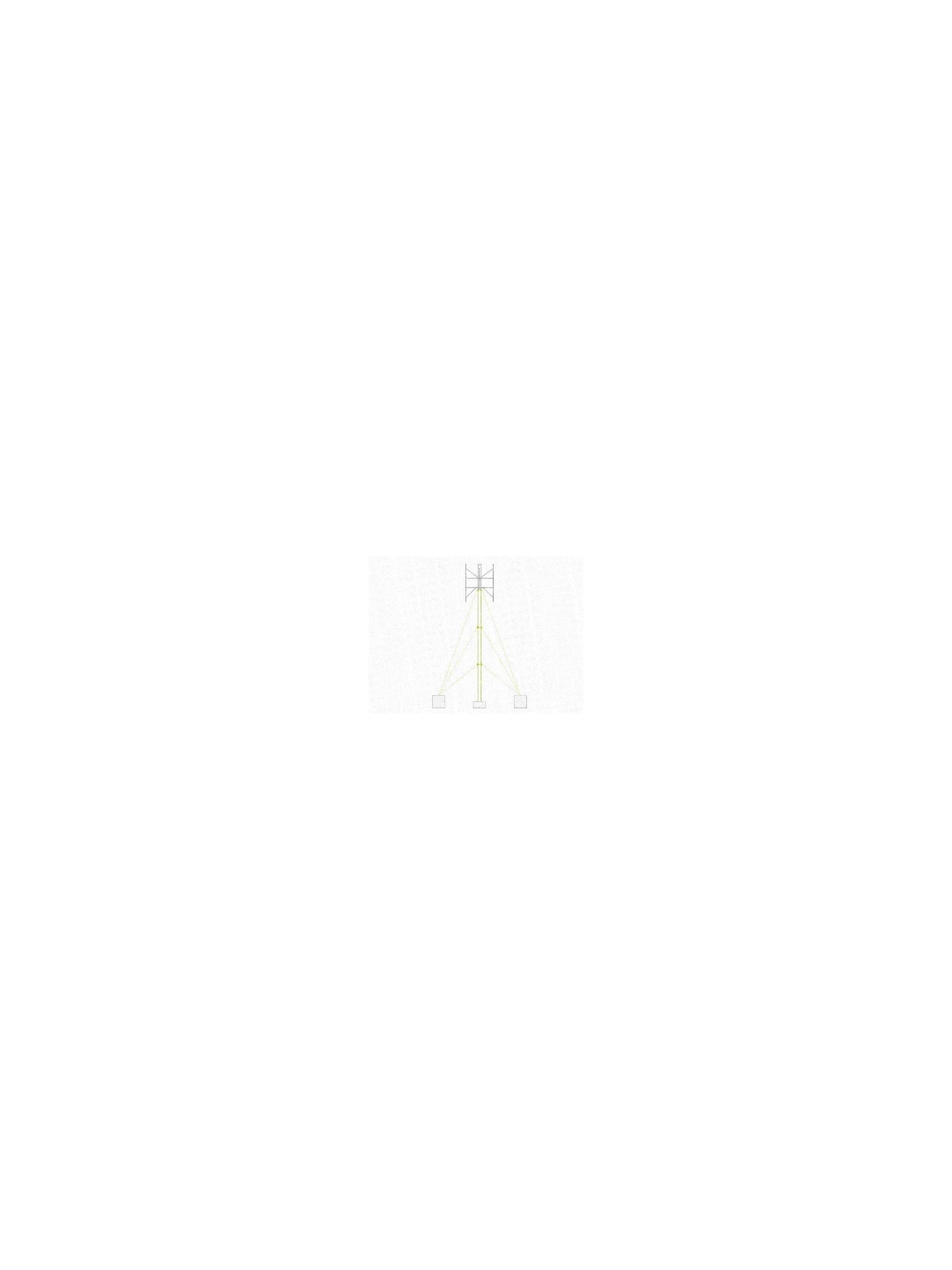 Steel mast for wind turbine 9800W Ecorote with cable supports
