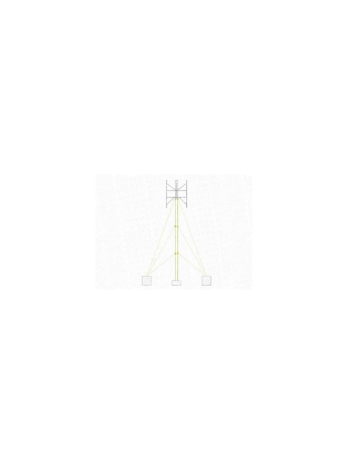 Steel mast for wind turbine 9800W Ecorote with cable supports