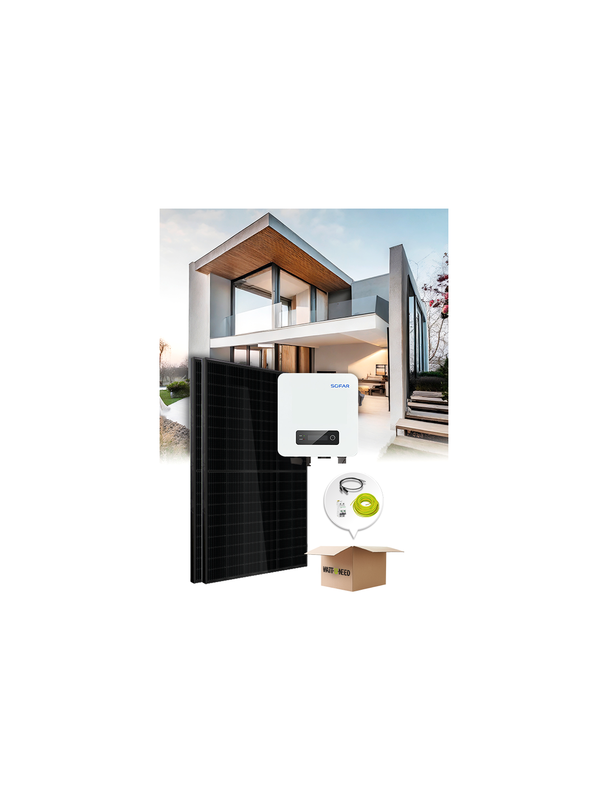 Kit 2 panels self-consumption / re-injection 1100W Sofar without stora