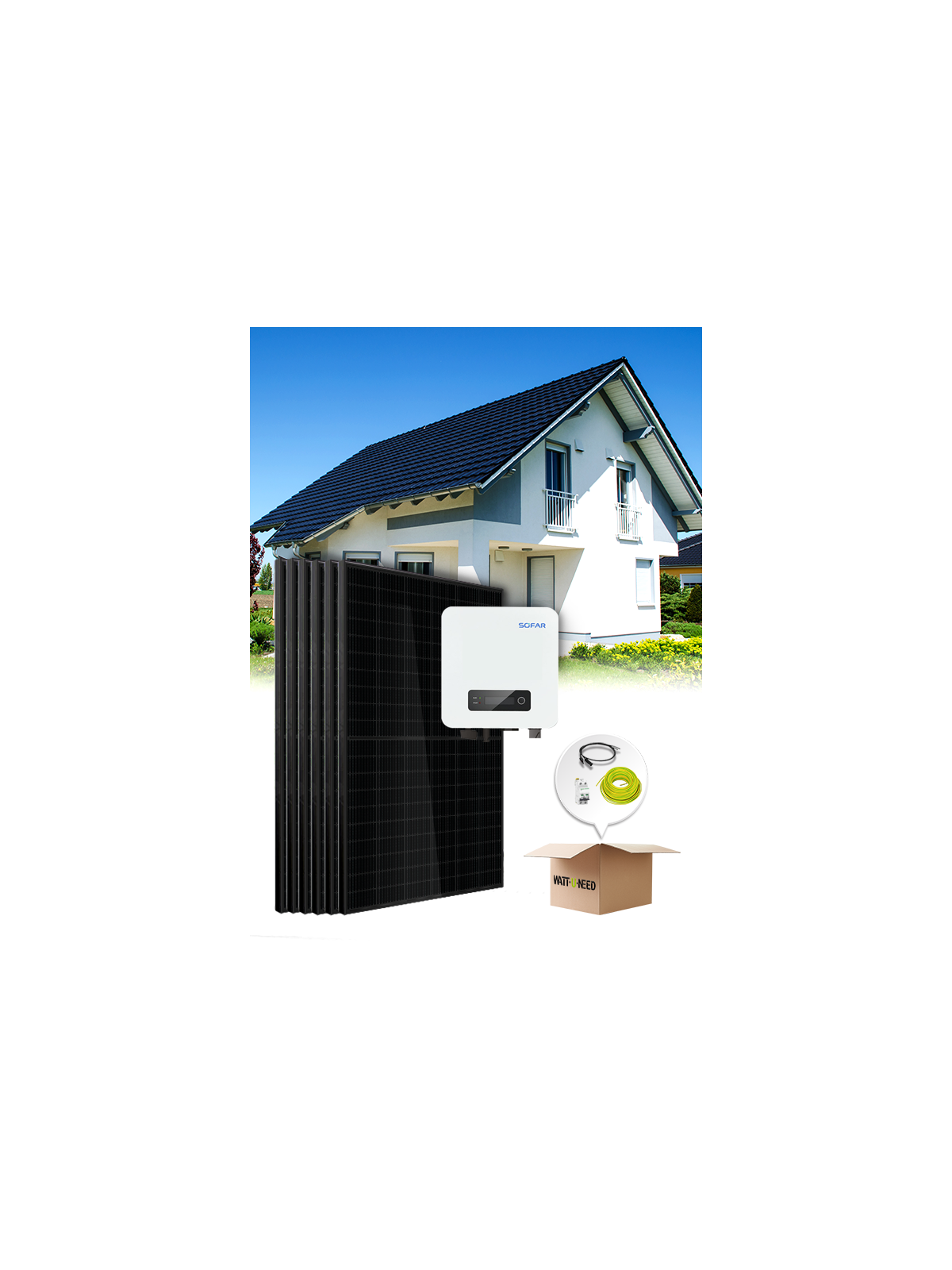 Kit 6 panels self-consumption / reinjection 2200W Sofar without storag