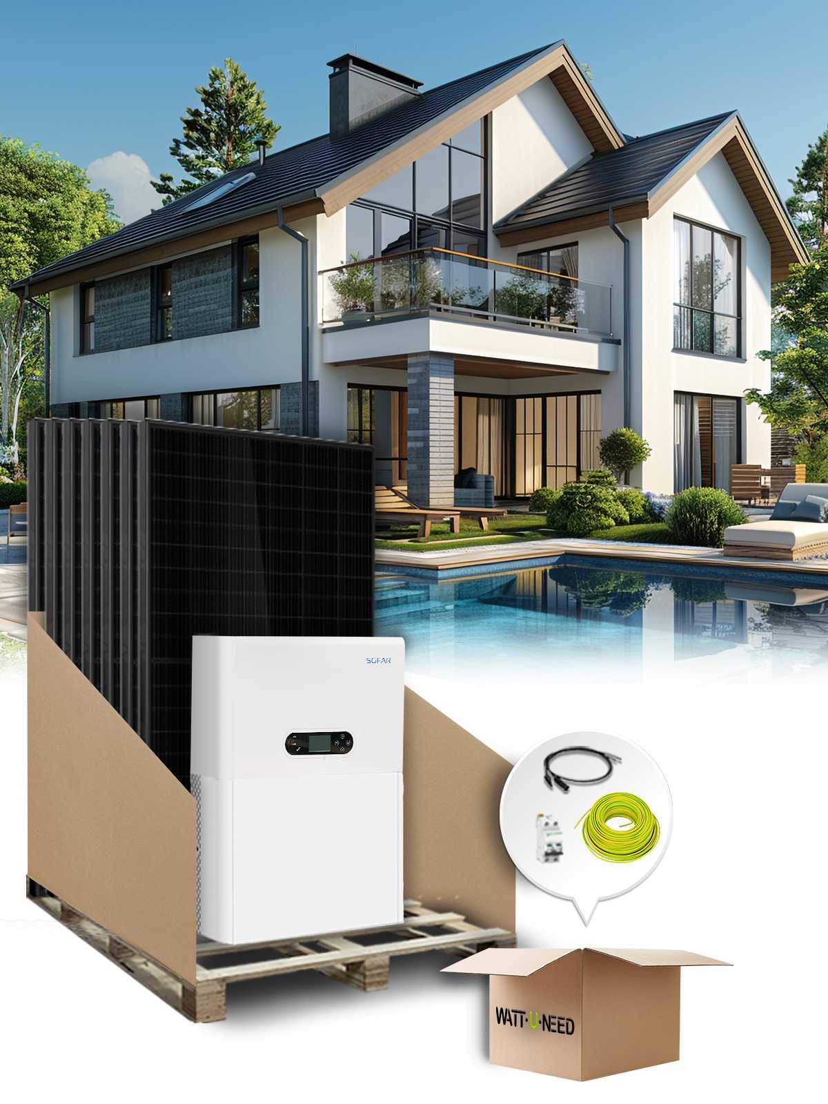 Kit autoconsommation 12 panneaux 5 kVa avec stockage