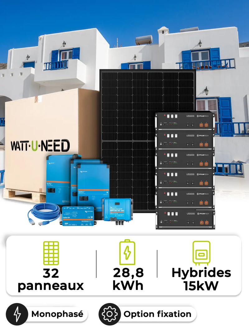 Victron 15kW off-grid solar kit with a 28.8kWh battery