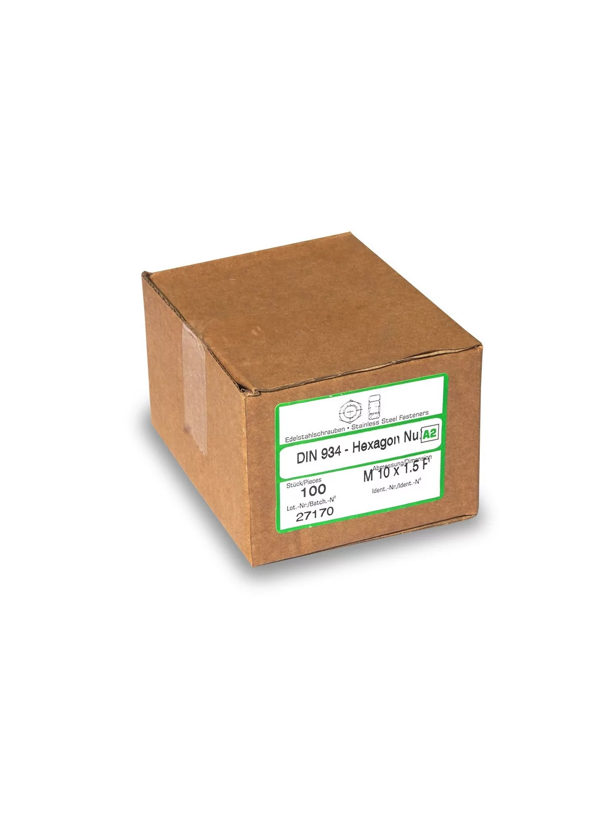 Tuerca hexagonal M10 100 piezas