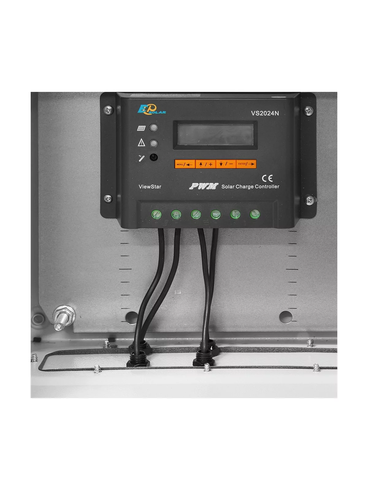 Prewired box for solar kit regulator